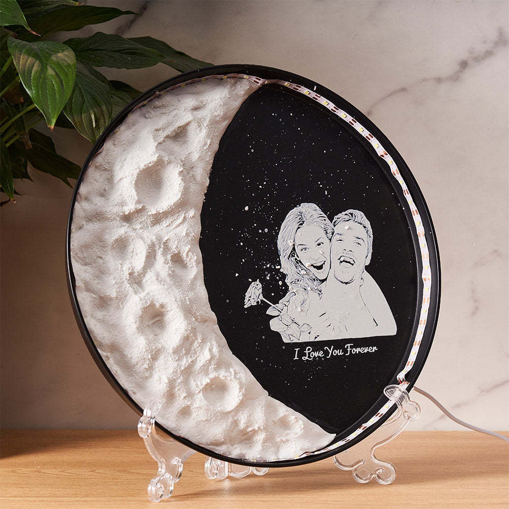 Personalized Photo Moon Lamp With Text DIY Clay Color Paint Night Light ...