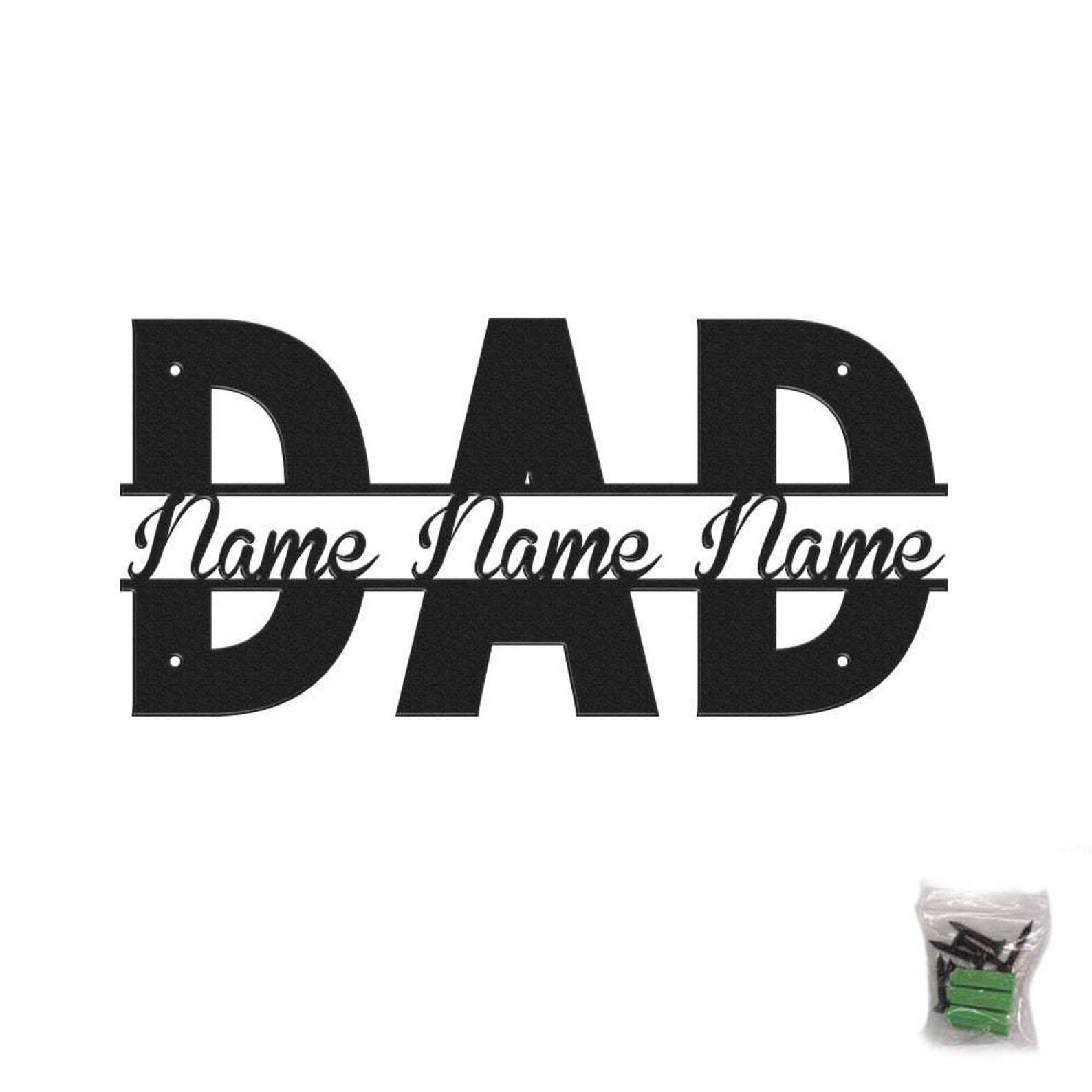 Custom Dad Metal Sign Personalized Name LED Lights Wall Art Decor ...
