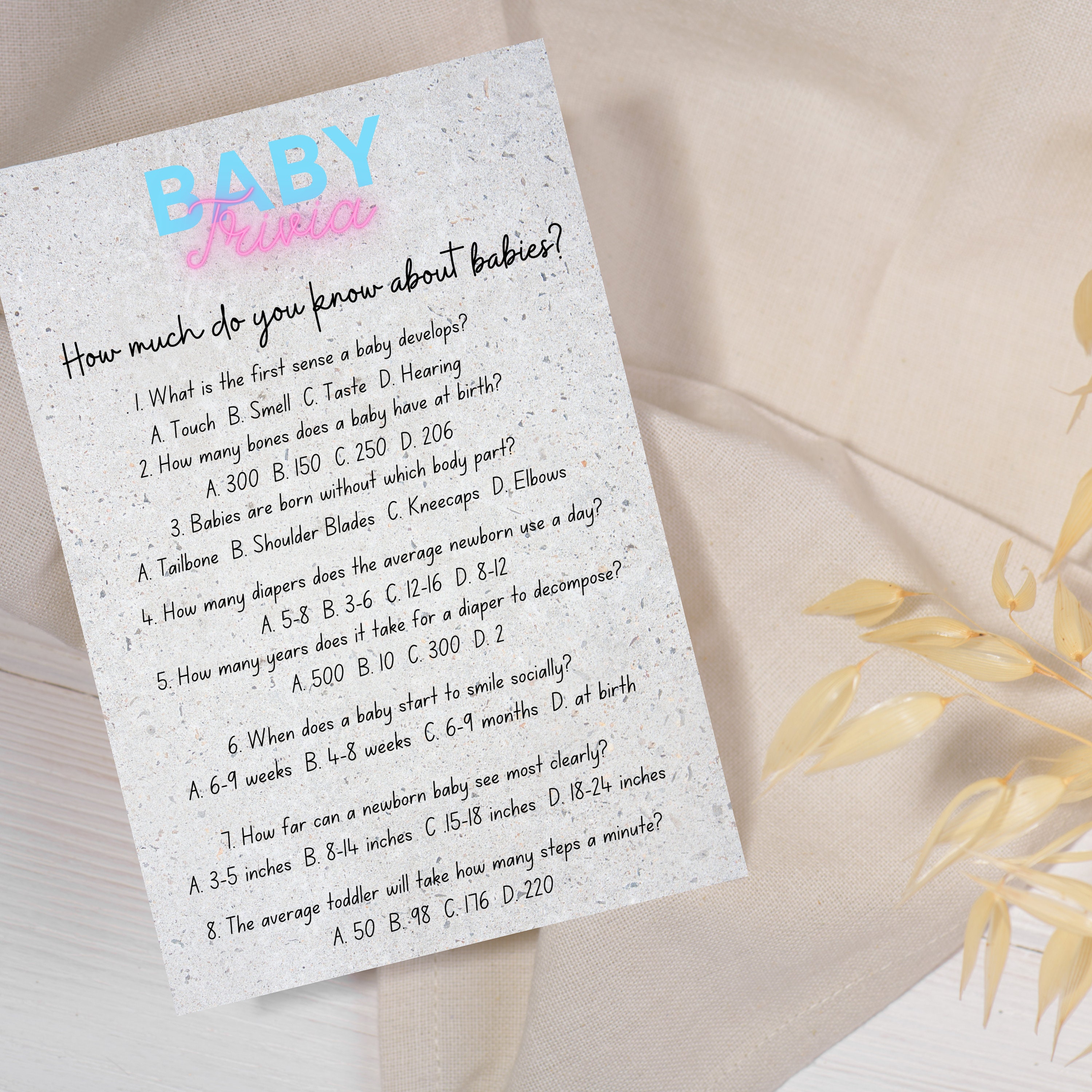 Gender Neutral | Baby Shower Games | Baby Template | Instant Download ...