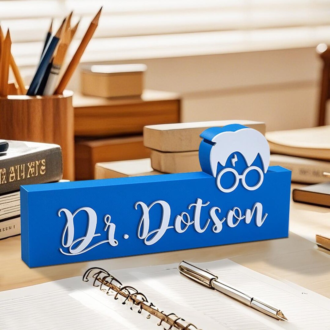 Personalized 3D Print Wizard Name Sign for Teacher and Librarian - Etsy