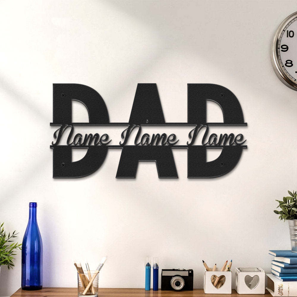 Custom Dad Metal Sign Personalized Name LED Lights Wall Art Decor ...
