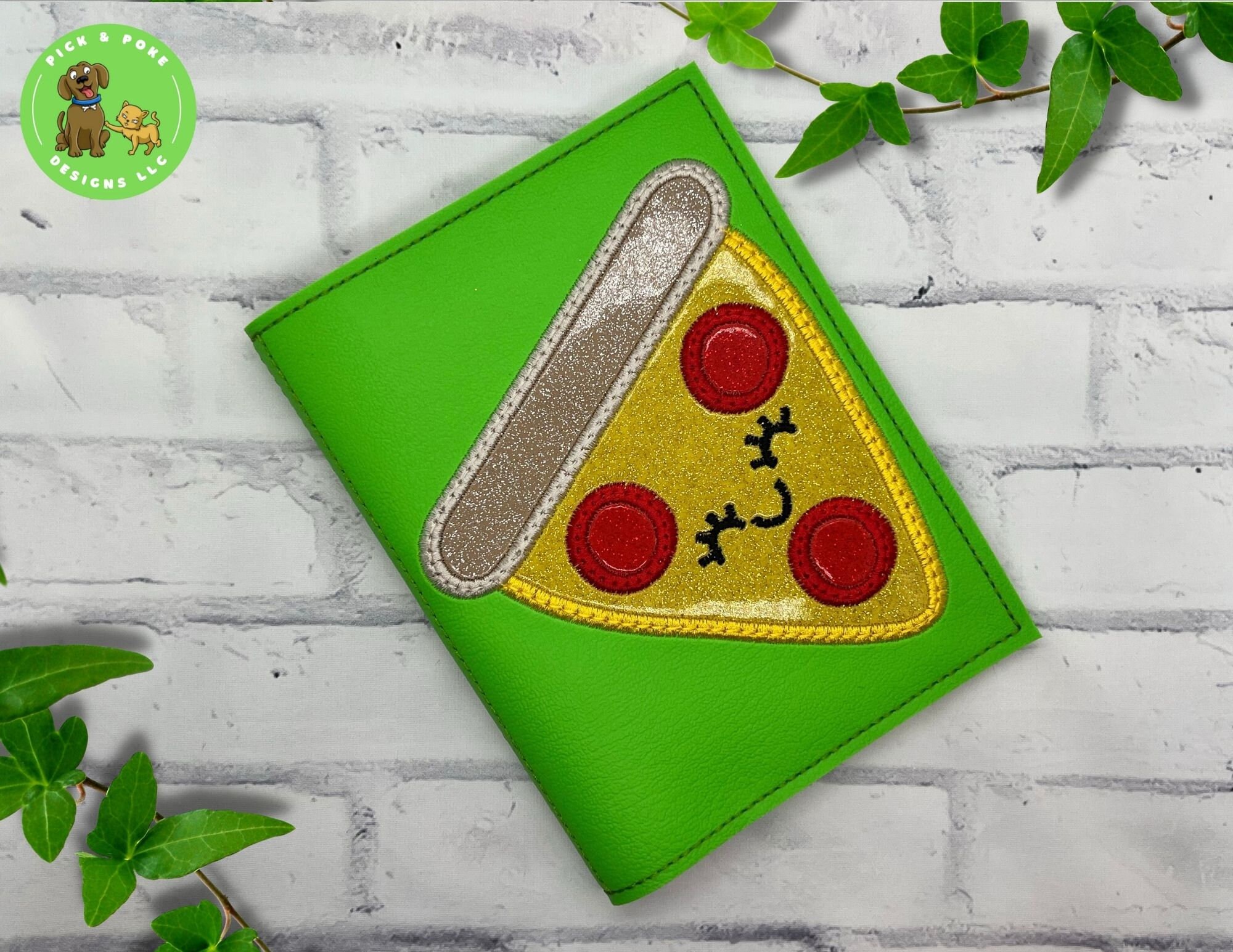 Cute Pizza Notebook Cover / Glitter and Vinyl Design / A6 Size ...