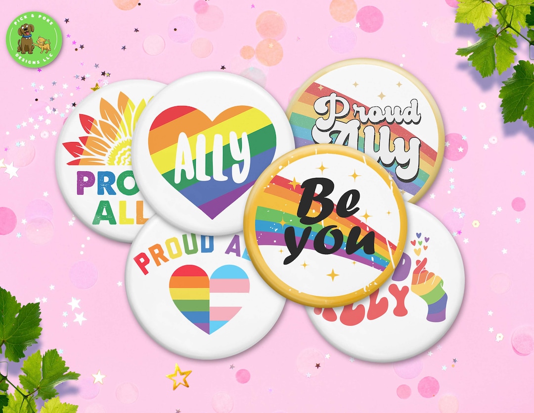 LGBTQIA2S+ Ally and Pride Month | Button Pin, Keychain, Magnet, Bottle ...