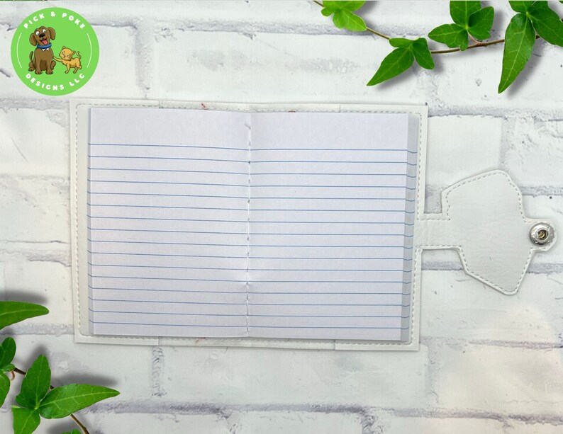 Mini Composition Notebook Cover With Metal Snap / Paper and Pencil ...