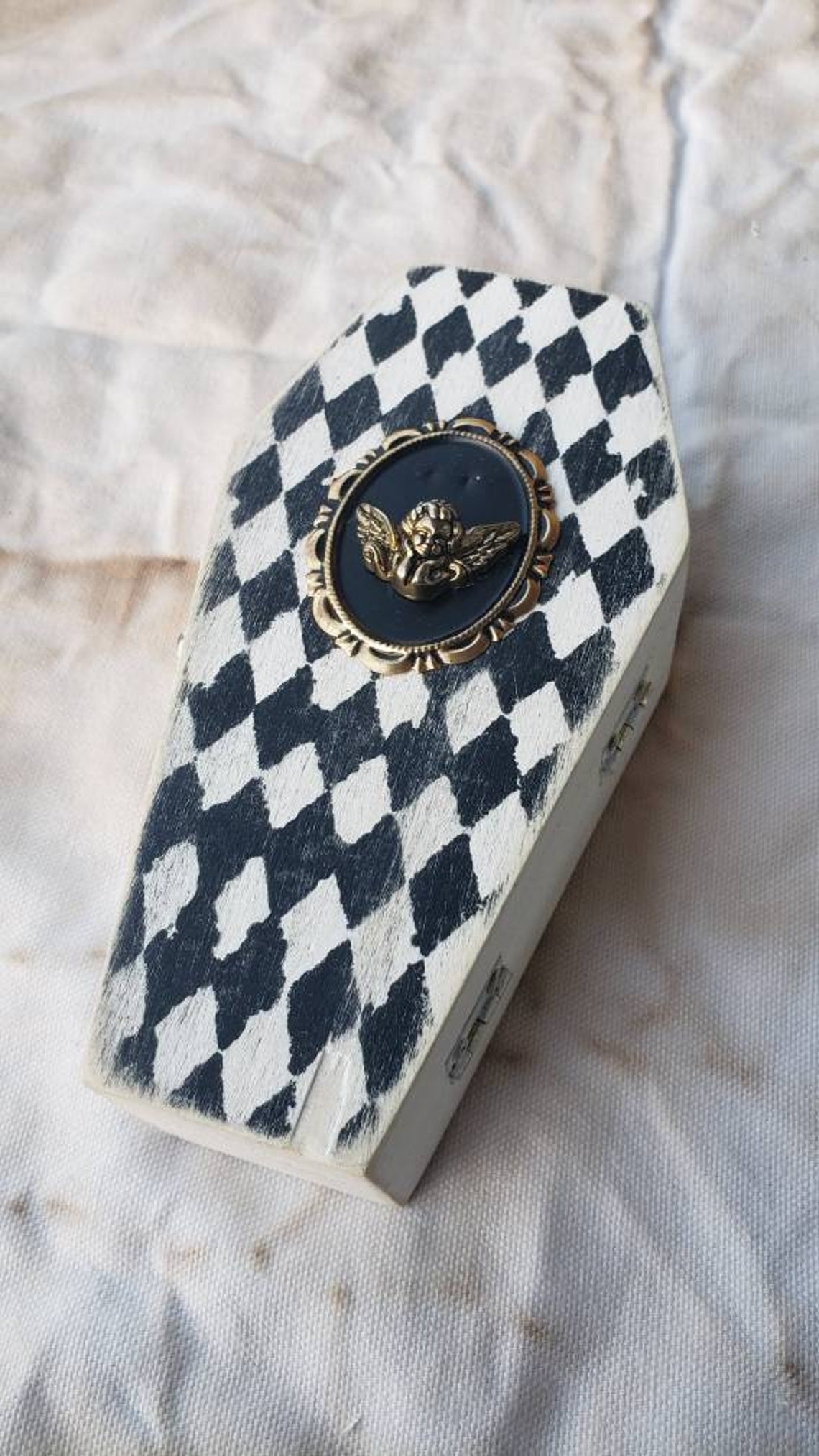 One of a Kind Gothic Victorian Coffin Halloween Decor Black White ...