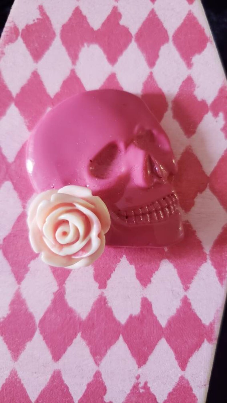 Gothic Kawaii Pink Coffin Hot Pink Skull Rose Valloween Decor Pastel ...