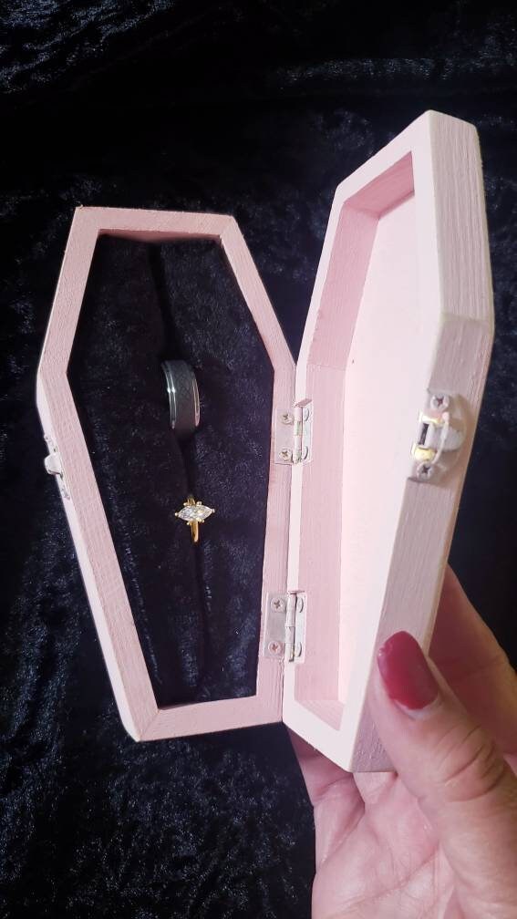 Gothic Kawaii Pink Coffin Hot Pink Skull Rose Valloween Decor - Etsy