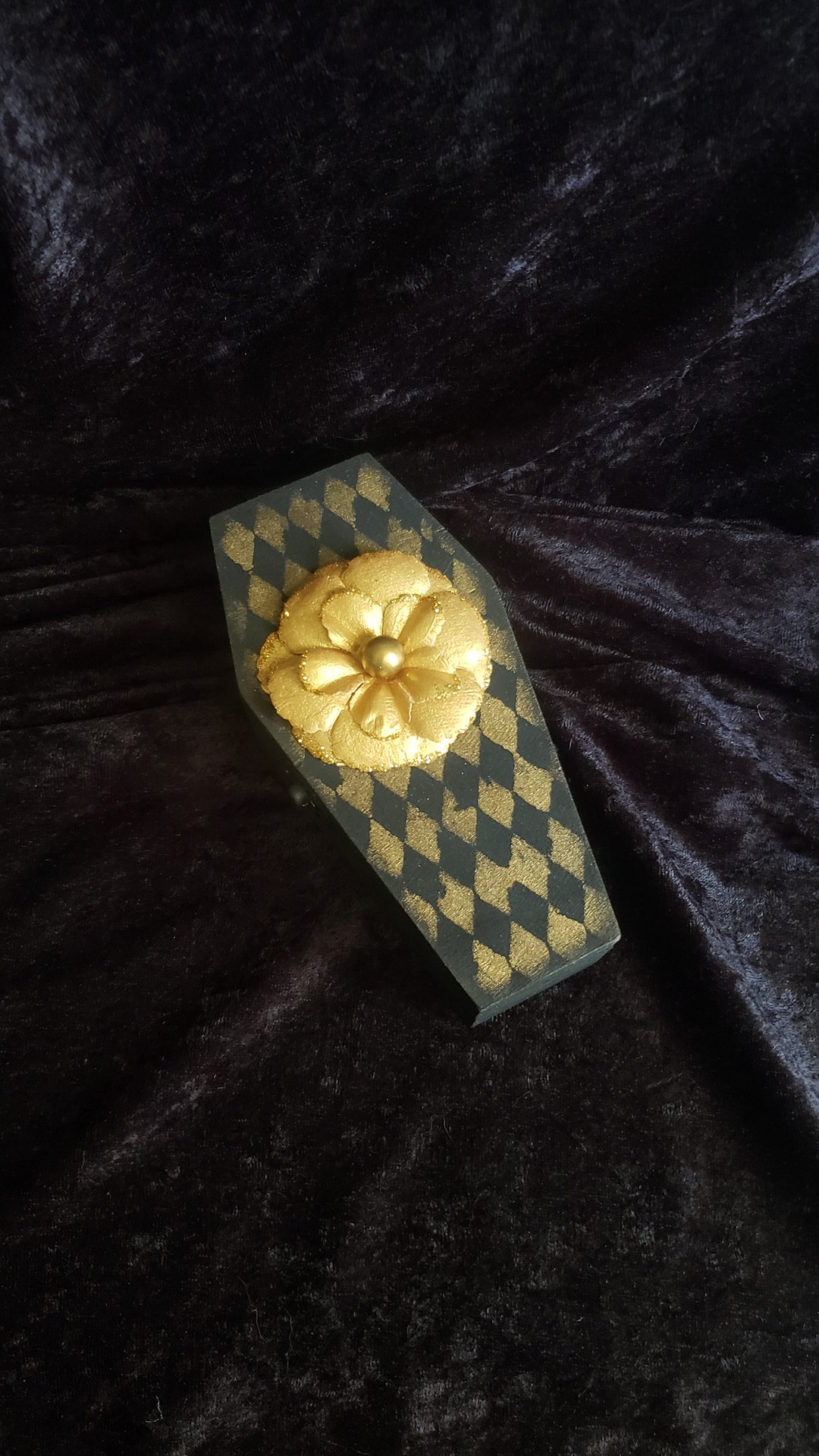One of a Kind Gothic Victorian Coffin Halloween Decor Black Gold ...