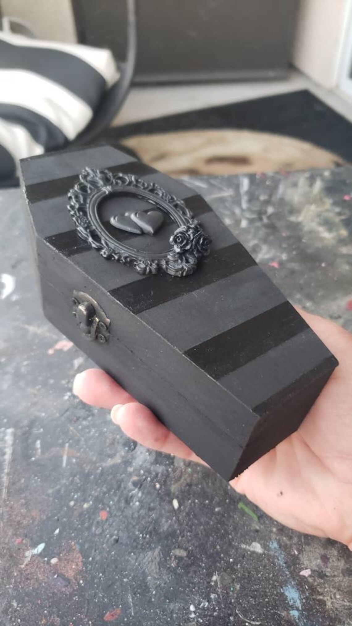 Gothic Dark and Dramatic Coffin Trinket Box Valloween Decor Black on ...