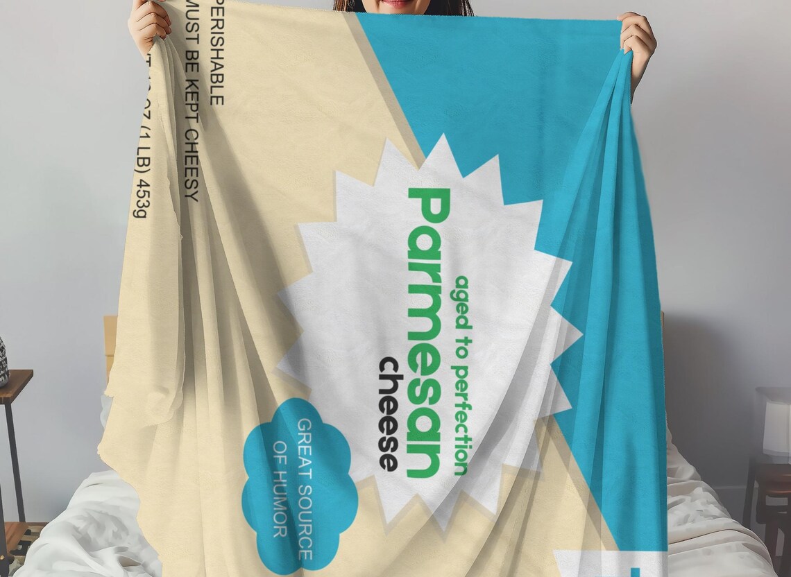 Block of Parmesan Cheese Blanket | Funny Food Throw Blanket | Italian ...