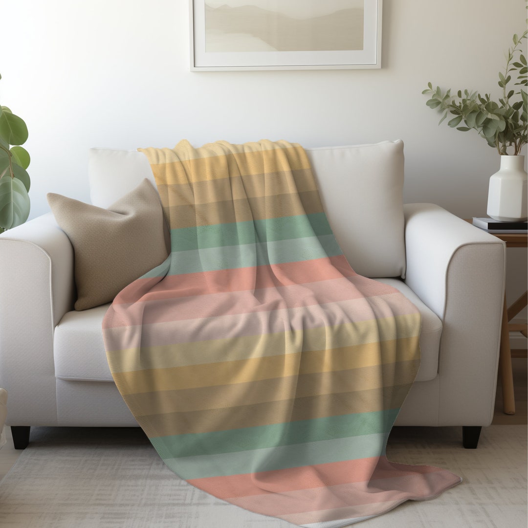 Pastel Color Gradient Blanket | Cute Spring Couch Throw Home Decor ...