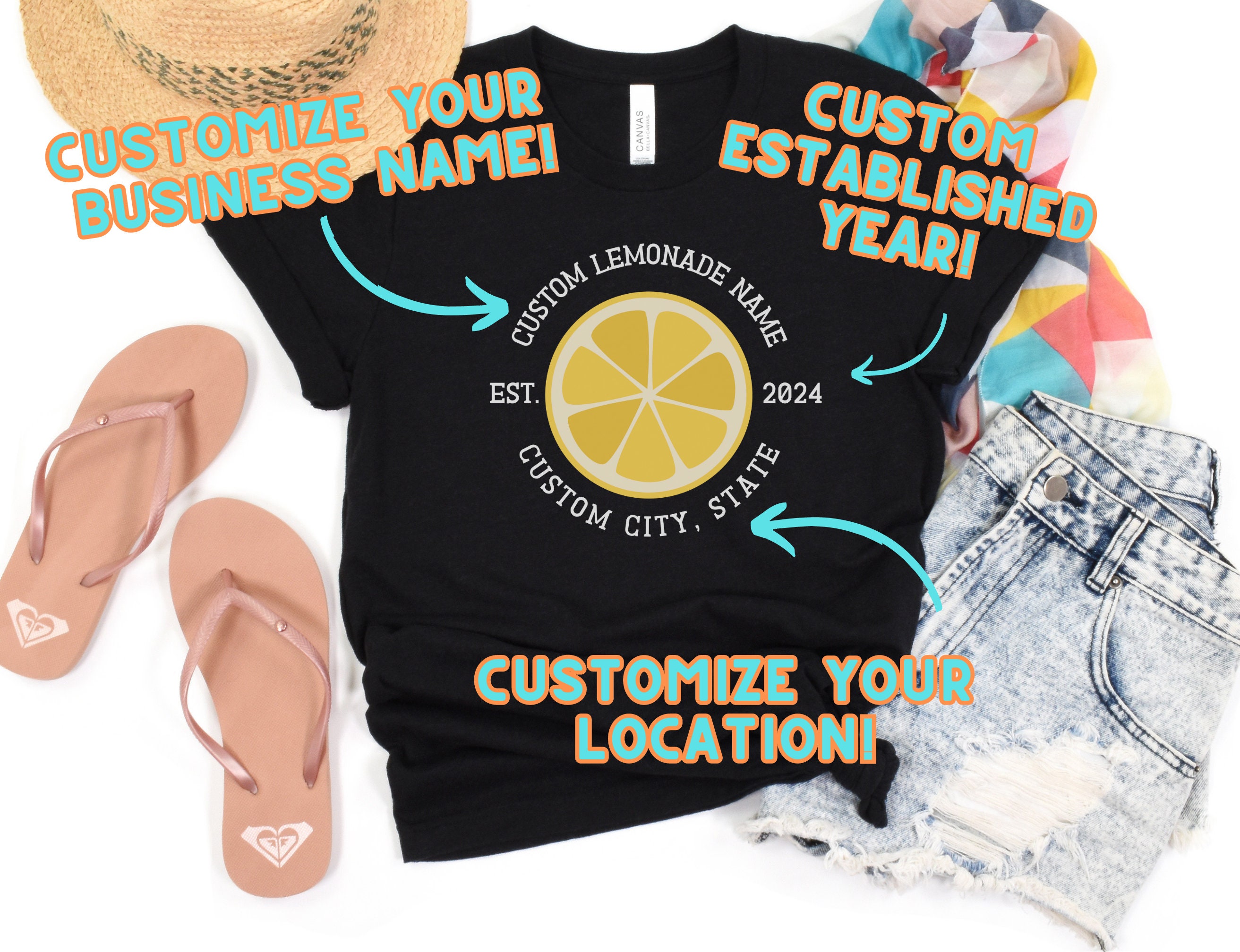 Custom Lemonade Business Shirt Fun Lemonade Shop Crew Tees Lemonade ...