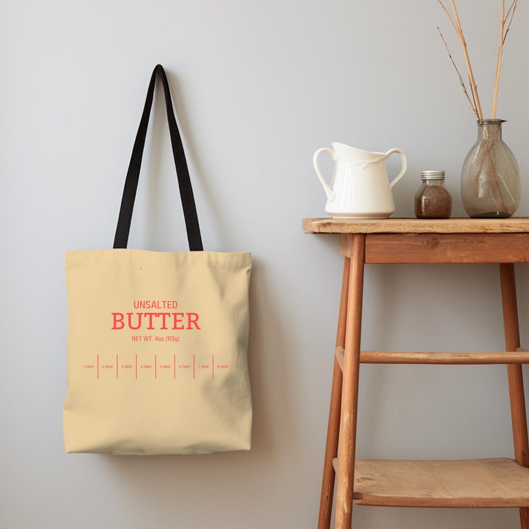 Unsalted Butter Tote Bag | Fun Bakers Gift | Stick of Butter All ...