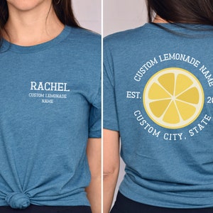 Custom Lemonade Business Shirt | Fun Lemonade Shop Crew Name Tees ...