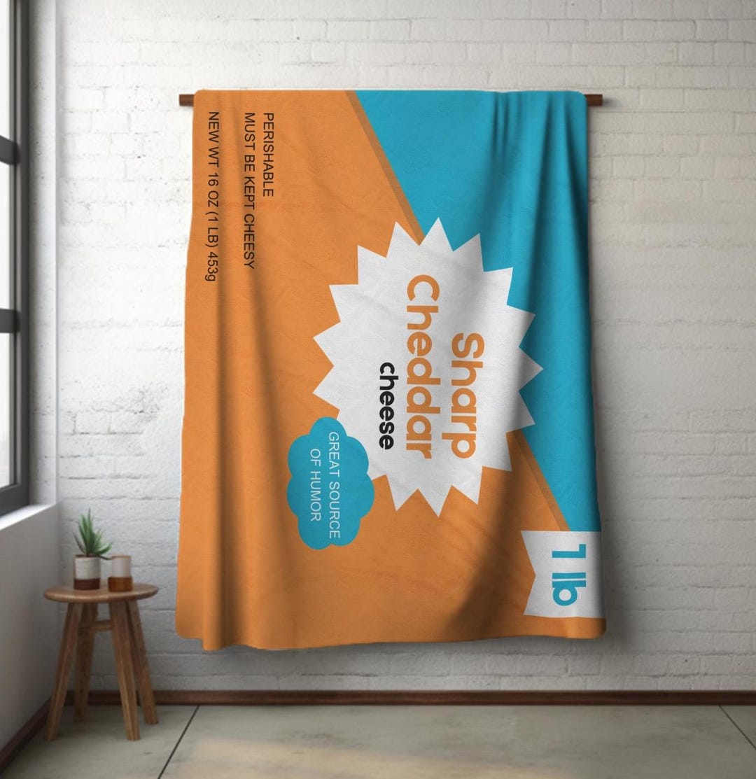 Block of Cheese Blanket | Funny Food Throw Blanket | Sharp Cheddar ...