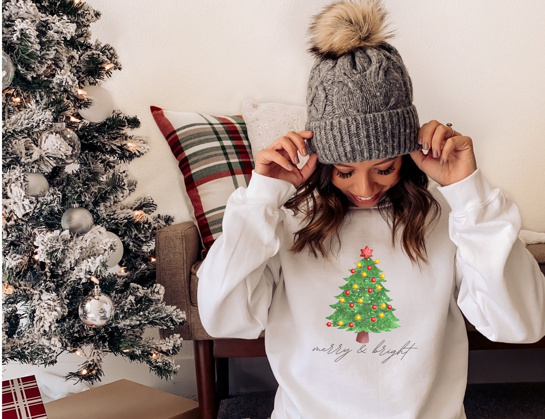 Christmas Tree Sweatshirt | Christmas Crewneck Gift | Merry and Bright ...