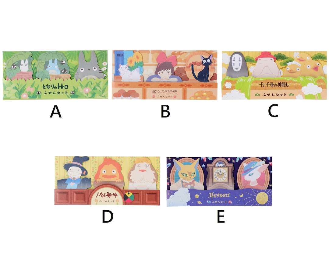 Die-cut Sticky Memo Notes Studio Ghibli Totoro Catbus Kiki's Delivery ...