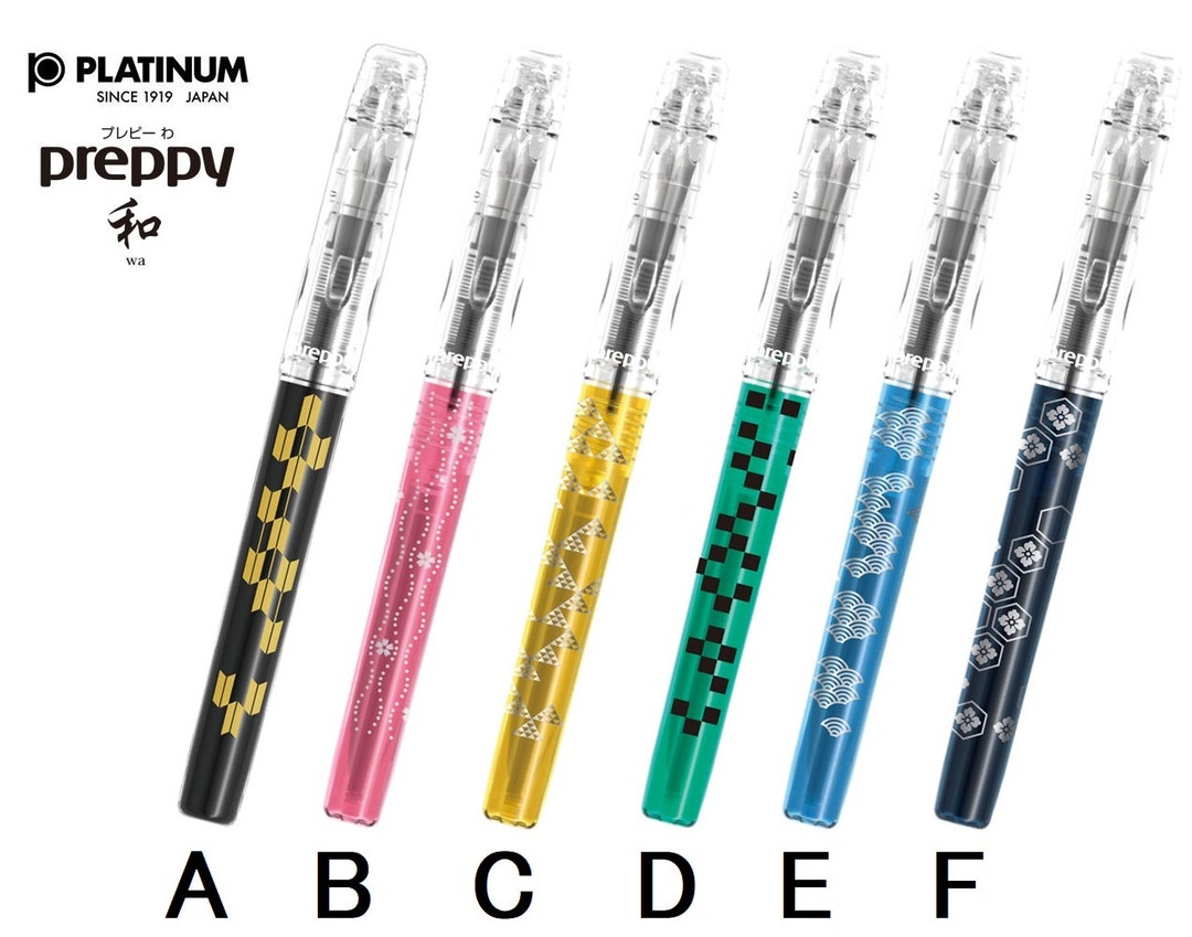 Platinum Preppy Wa Japanese Pattern Black Ink F Nib Fountain Pen PSQ ...