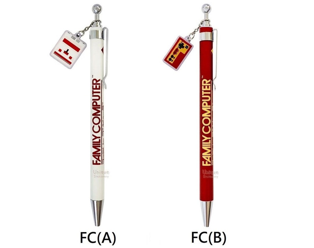 Ballpoint Pen Black Ink With Metal Charm Nintendo NES Family Computer ...