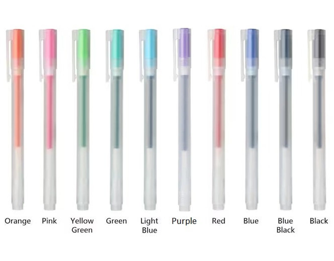 Muji 10 Colors 0.38mm 0.5mm 0.7mm Cap type Gel Ink Ballpoint Pen Barrel Refill Japan Etsy UK