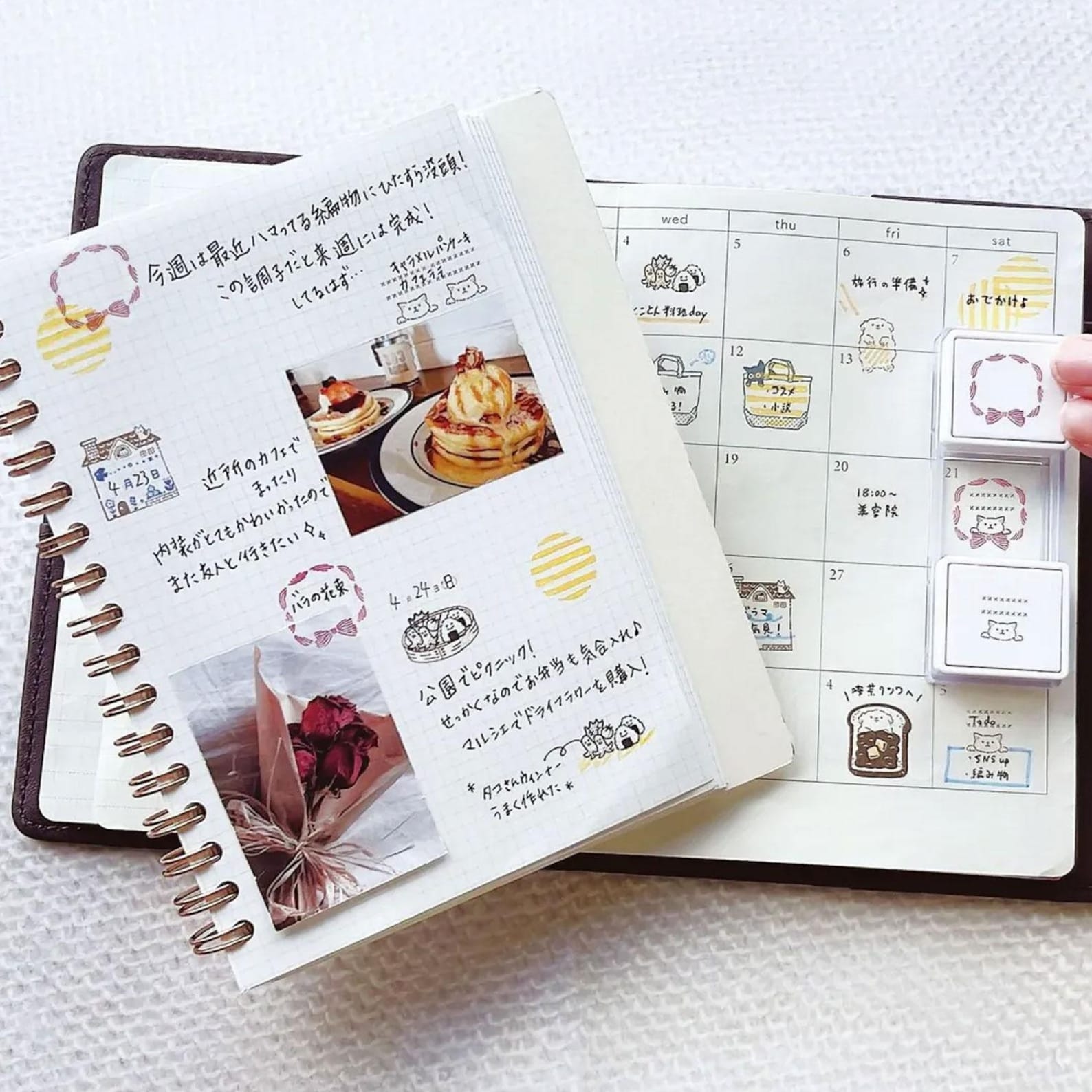 Kutsuwa Hancoco Slide Pre-ink Stamp Stackable Two-color Two-pattern ...