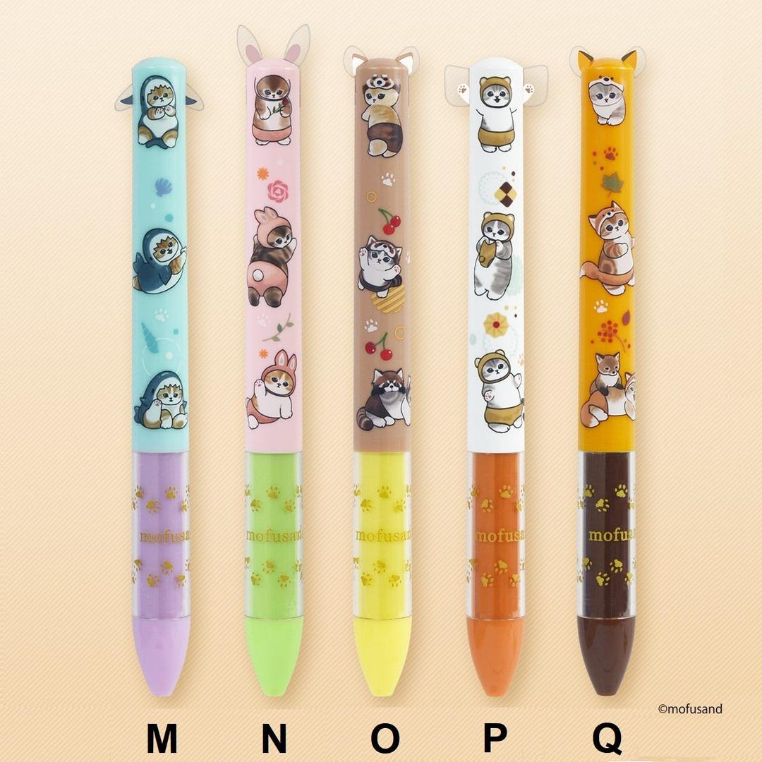 Funbox 2-way Ballpoint Pen Black Red Ink Mofusand Shark Cat Rabbit Red ...