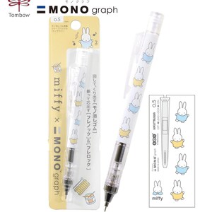 TOMBOW MONO Graph 0.5mm Mechanical Pencil Eraser Miffy Boris Rabbit ...