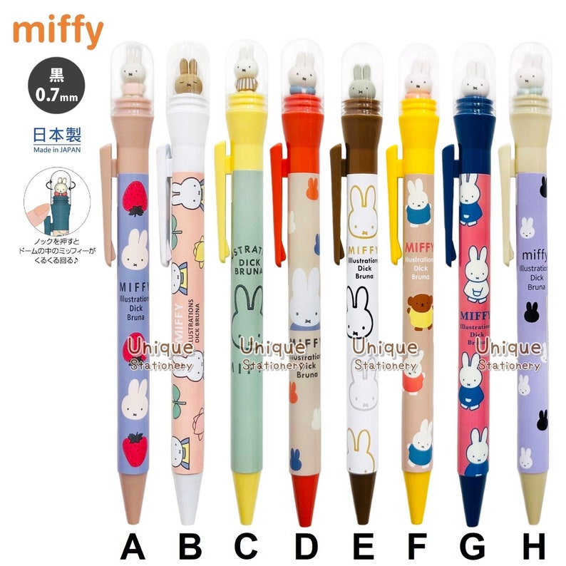 0.7mm Black Ink Ballpoint Pen Miffy When Pressing the Miffy on Top Will ...