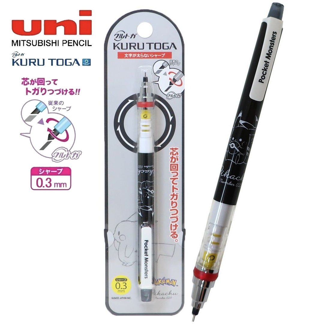 Uni Kuru Toga 0.3mm Self-sharpening Mechanical Pencil Pokemon Pikachu ...