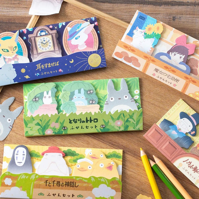 Die-cut Sticky Memo Notes Studio Ghibli Totoro Catbus Kiki's Delivery ...