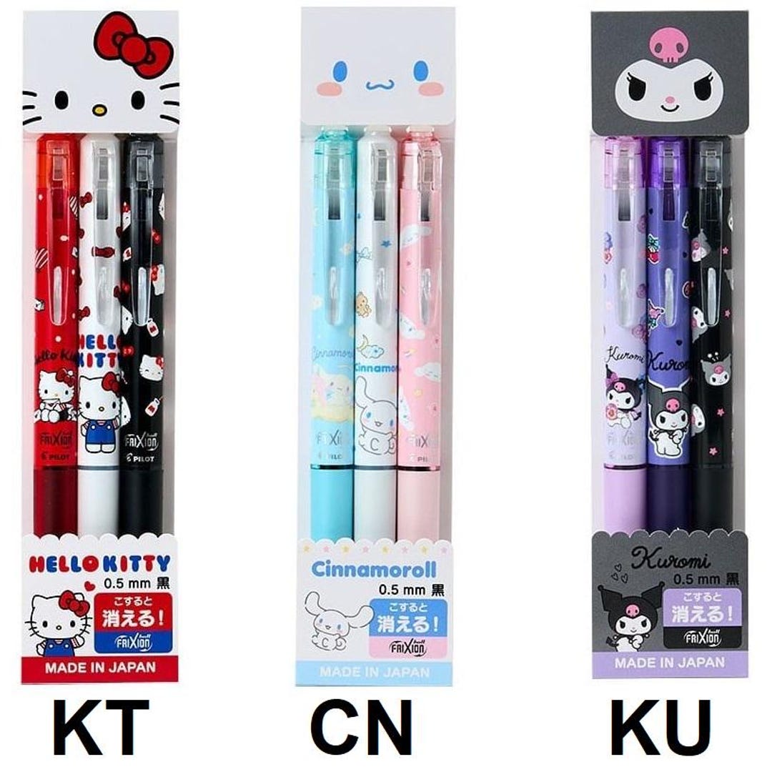 3pcs Set Pilot Frixion 0.5mm Black Ink Erasable Ballpoint Pen Japan ...