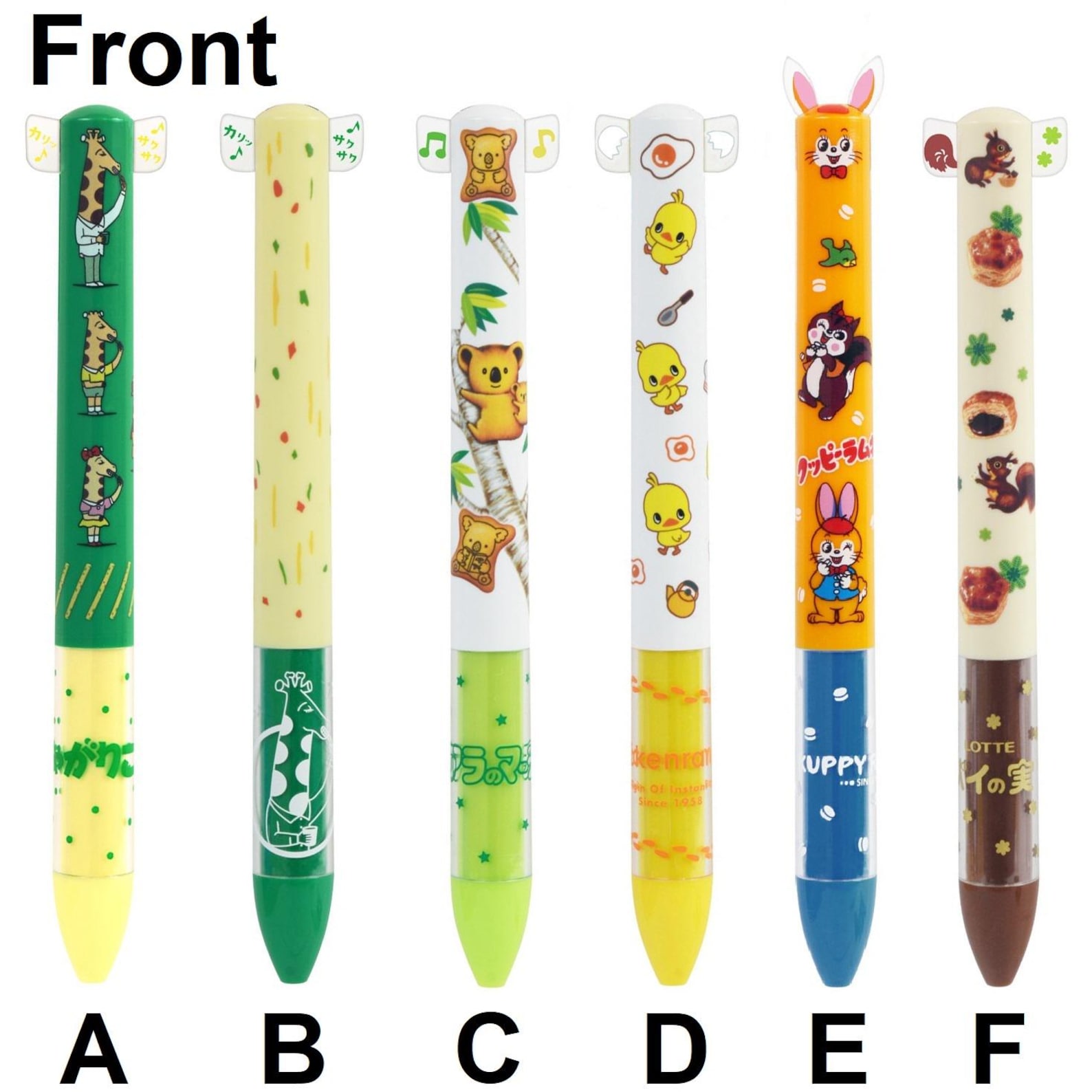 Funbox Mimi 2-way Ballpoint Pen Black & Red Ink Snacks Lotte Pie No Mi ...
