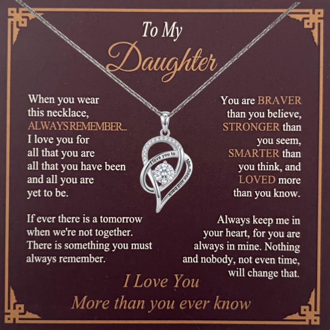 To My Daughter Sparkling Heart Pendent, Daughter Gifts, Birthday Gift ...