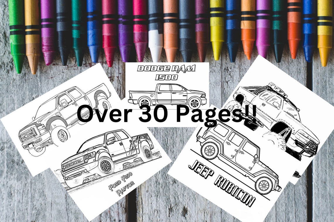 30 Pick up Truck Coloring Pages Printable Kids Adults - Etsy