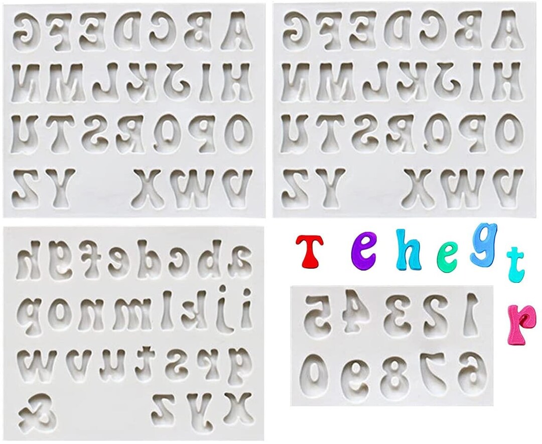 Silicone Letters and Numbers Mold Set - Etsy