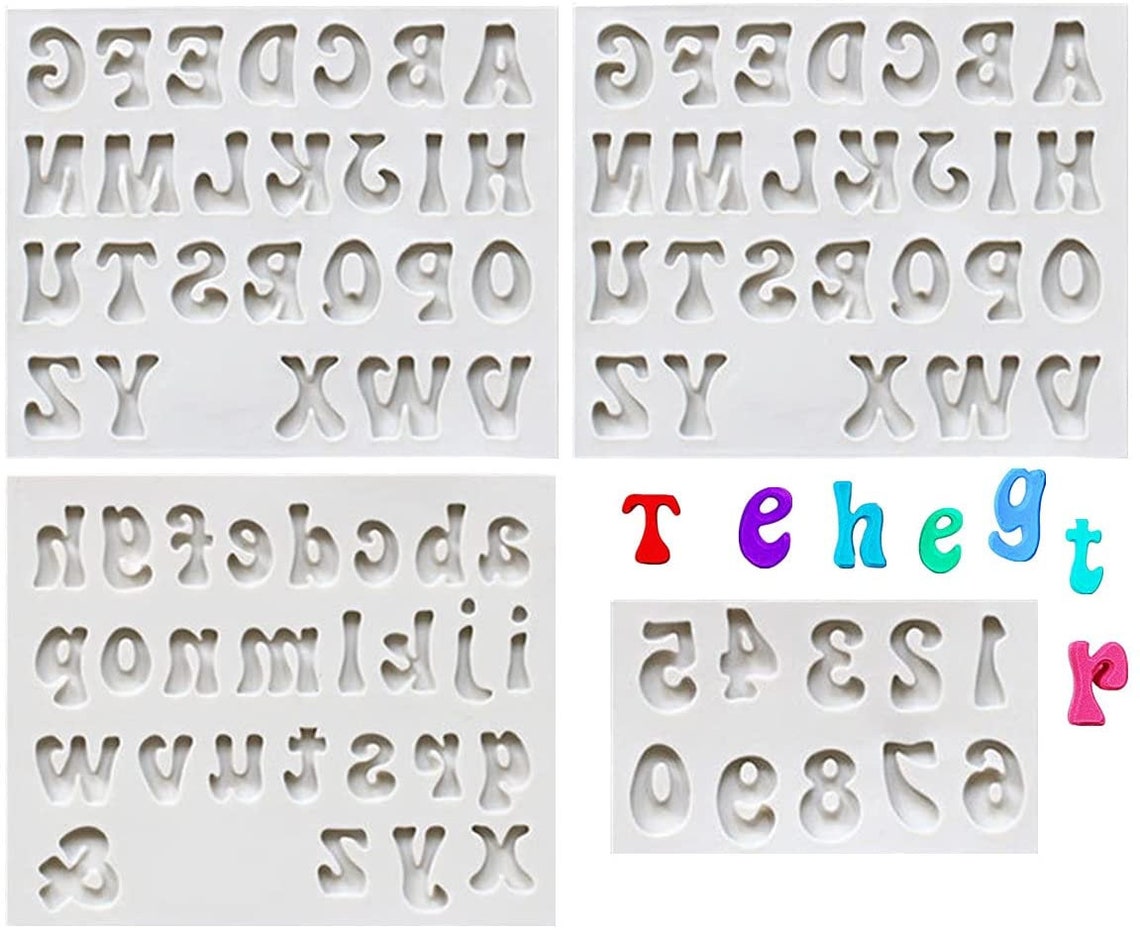 Silicone Letters and Numbers Mold Set - Etsy
