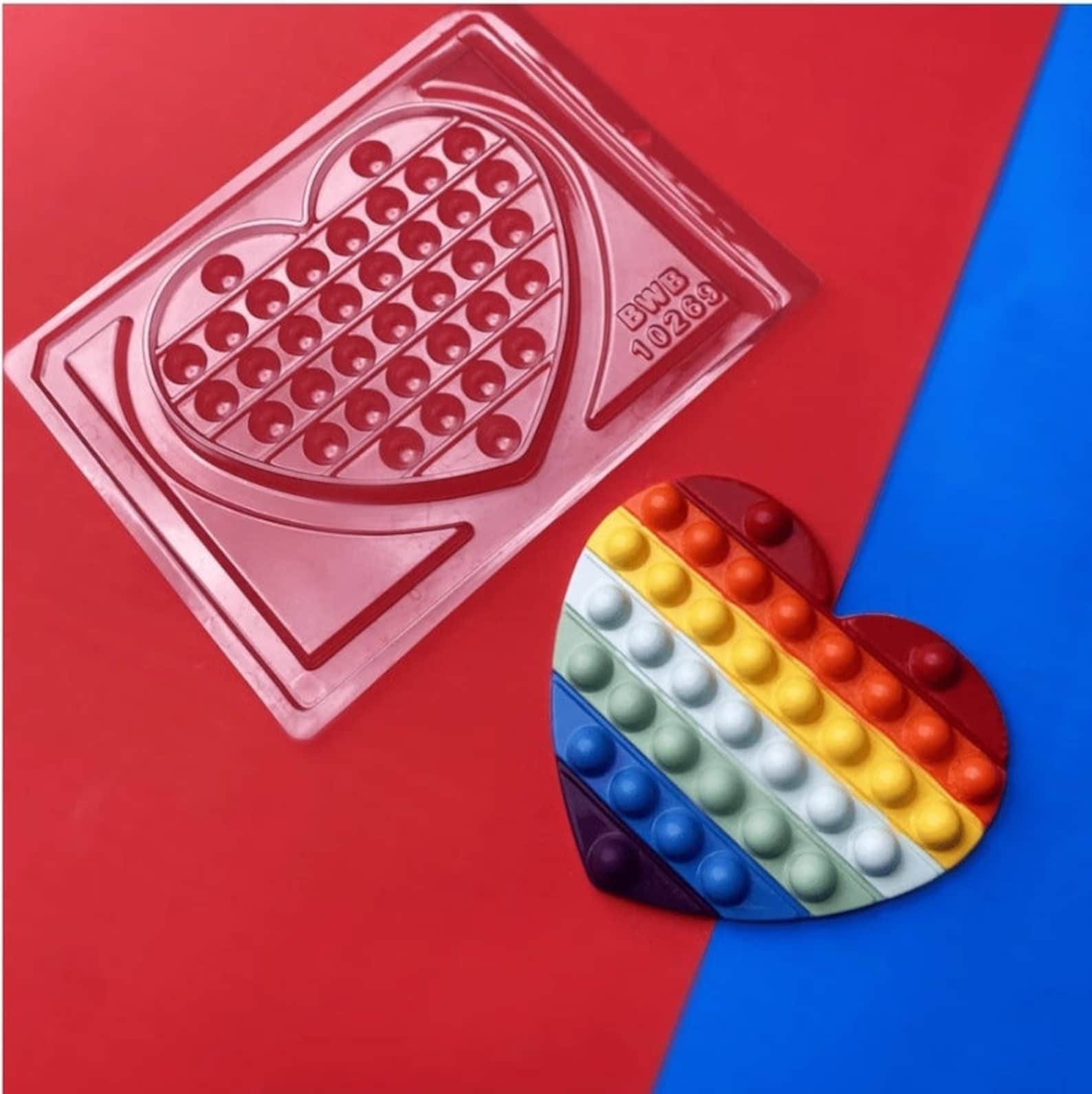 Heart Fidget/pop It Mold - Etsy