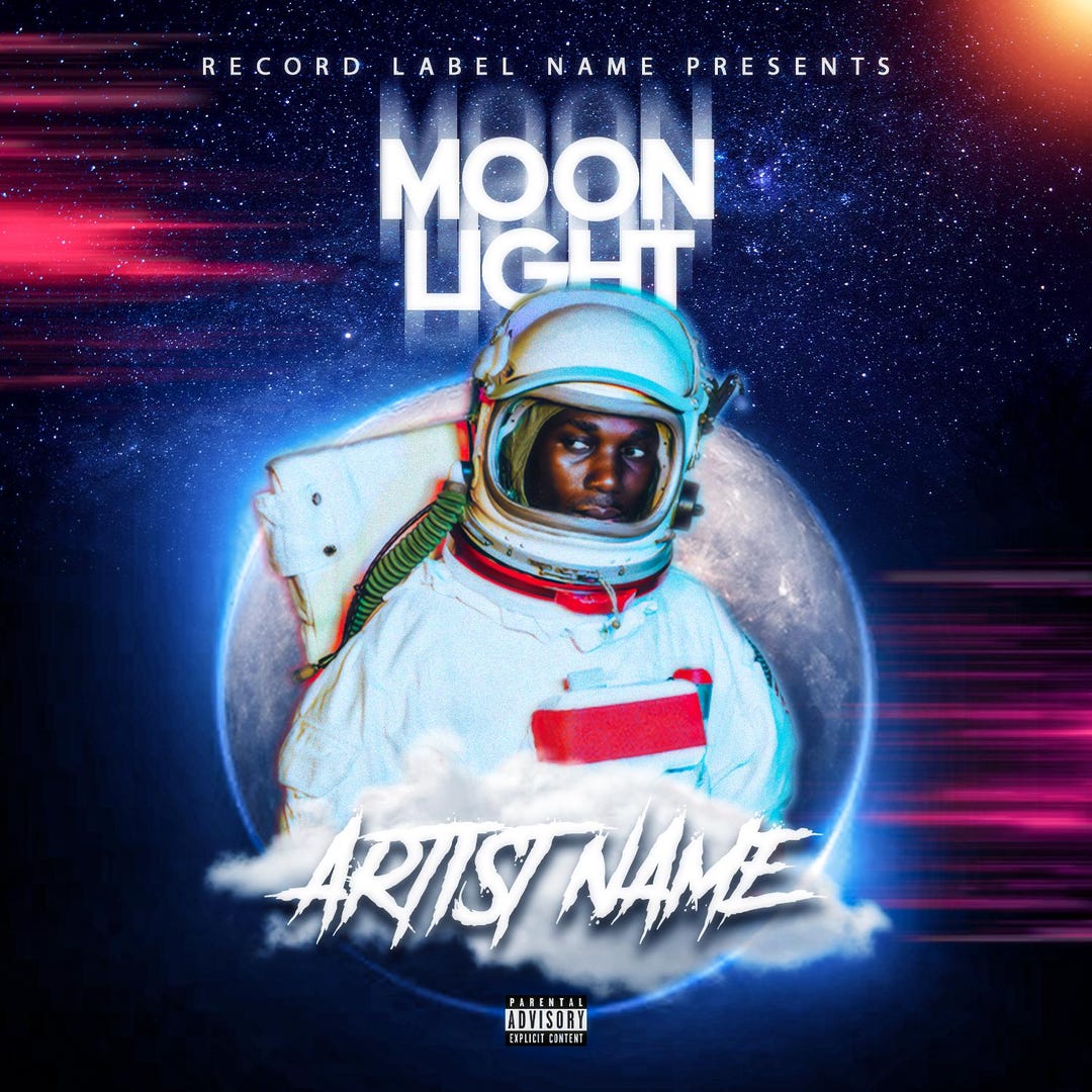 CD Cover/mixtape Cover Template | "moonlight" - Etsy