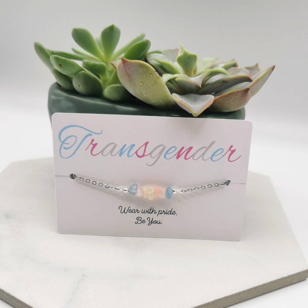 Transgender Flag Crystal Bracelets, Trans Jewellery, Lesbian, Bisexual ...