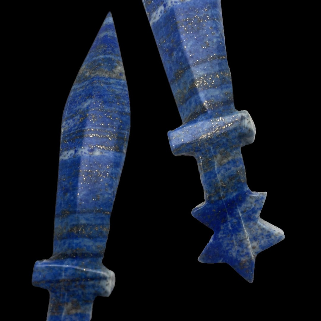 Lapis Lazuli Crystal Dagger Crystal Knife Carving (5") - Etsy