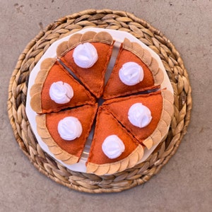Felt Pumpkin Pie, Felt Sweet Potato Pie, Felt Play Food, Felt Pie, Felt ...