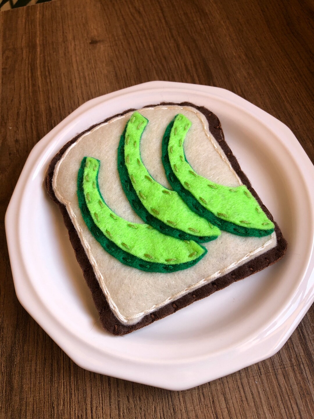 Felt Avocado Toast, Felt Breakfast Food, Imagination Play, Play Kitchen ...