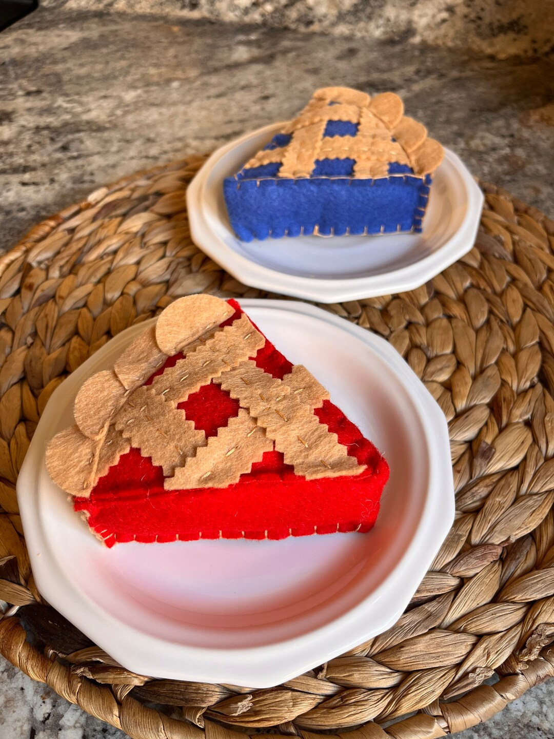 Felt Pie Slice, Felt Blueberry Pie, Felt Cherry Pie, Felt Apple Pie ...