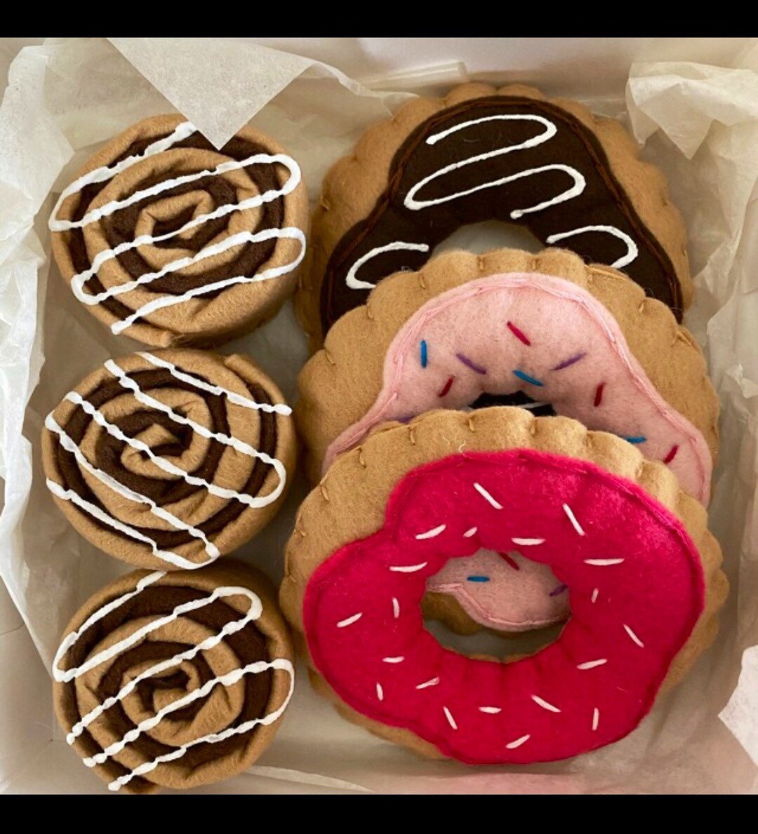 Felt Bakery Set, Pretend Play Food, Cinnamon Rolls, Donuts, 6pc - Etsy