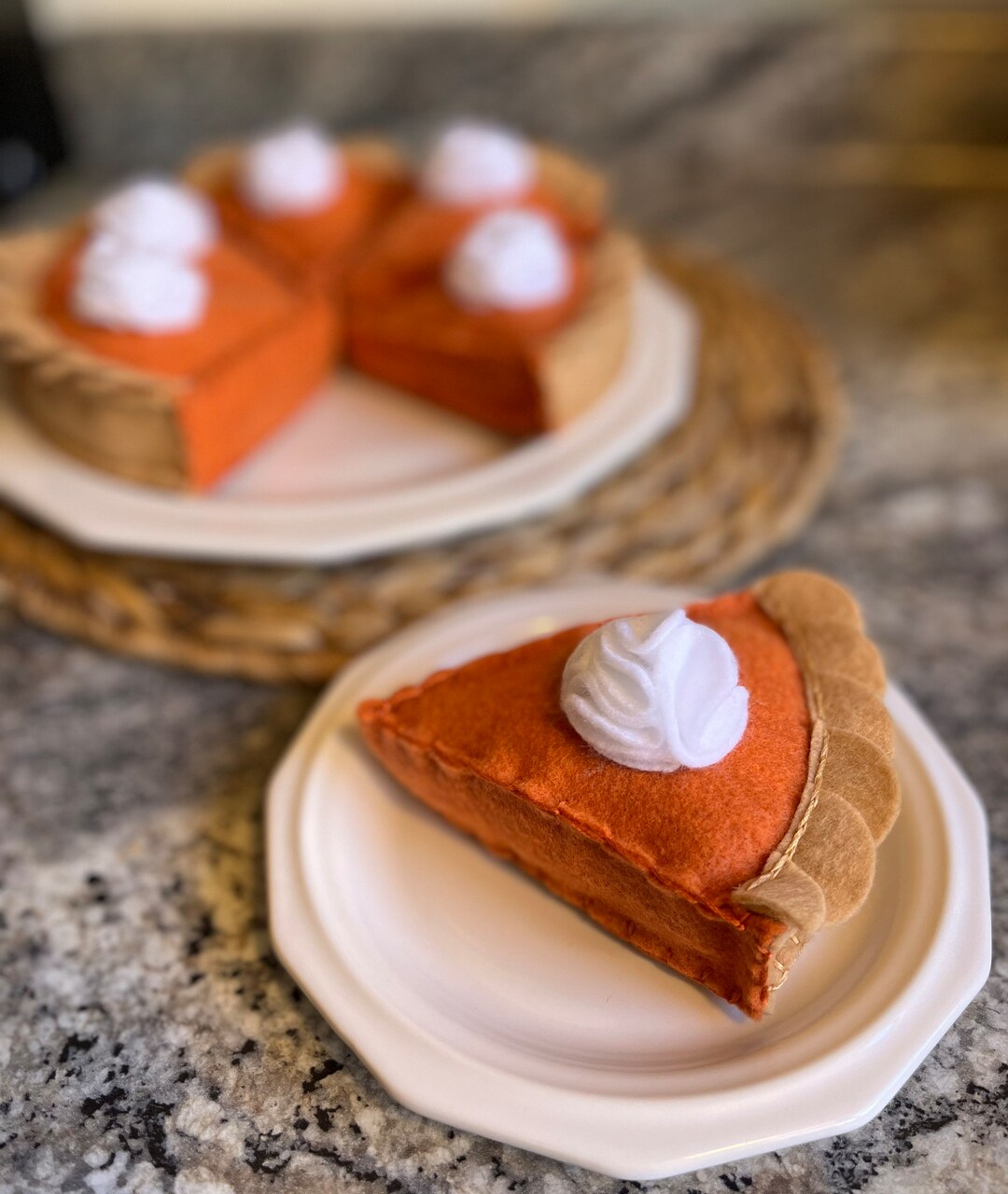 Felt Pumpkin Pie, Felt Sweet Potato Pie, Felt Play Food, Felt Pie, Felt ...