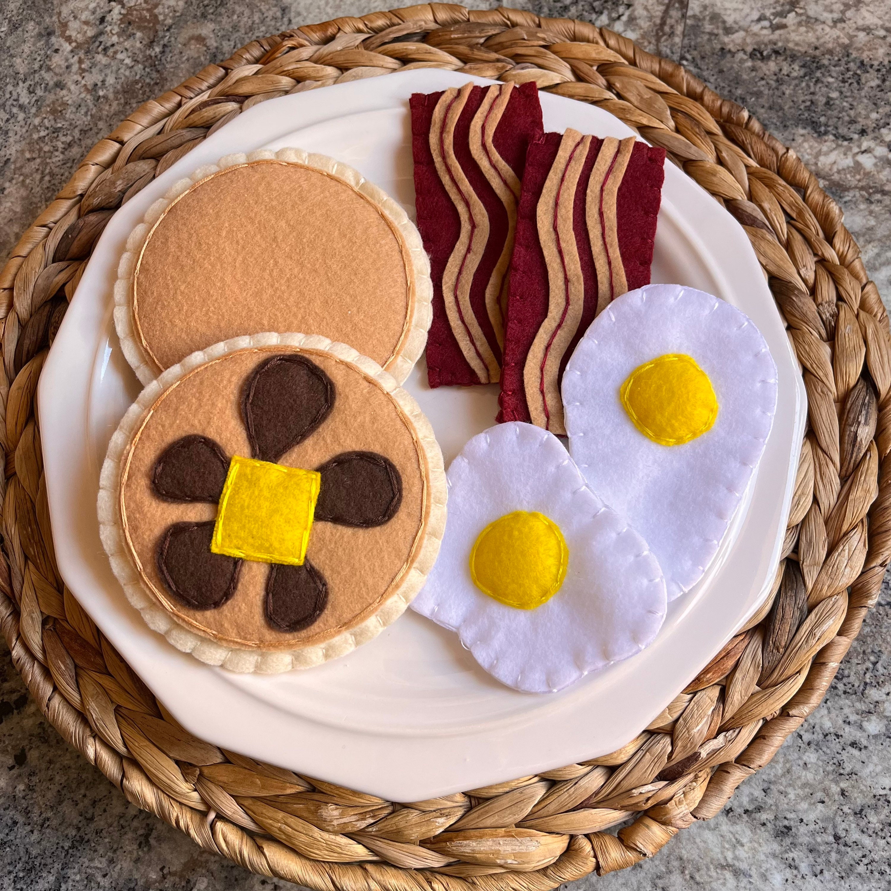 Deluxe Breakfast Set, Felt Play Food, Felt Breakfast Set, Felt Pancakes ...
