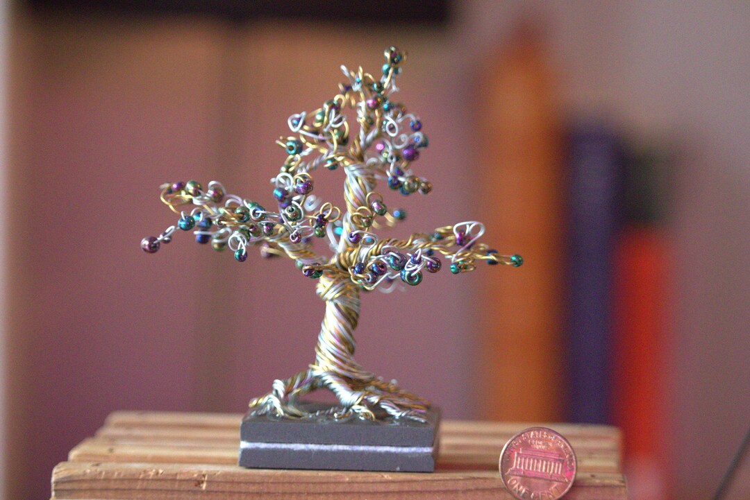 Wire Tree With Black Beads - Etsy