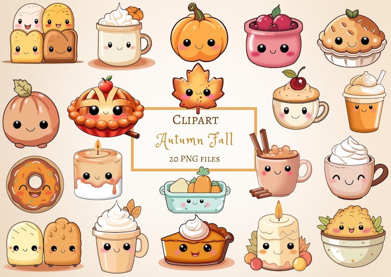 Kawaii Autumn Clipart | Cute Kawaii Clipart | Cute Kawaii Clipart ...