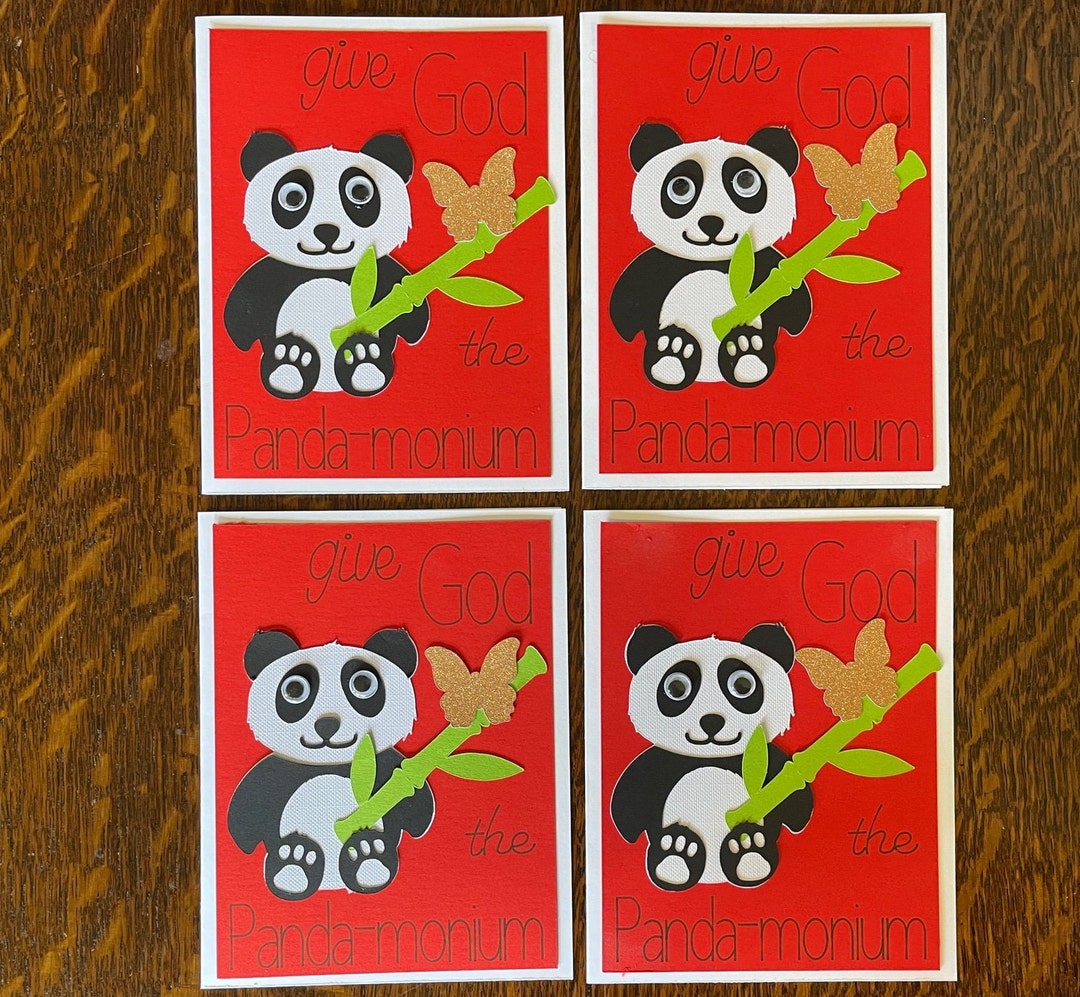 DIY Handmade Animal Blessings Card Kit: Panda Bear, "give God the Panda ...