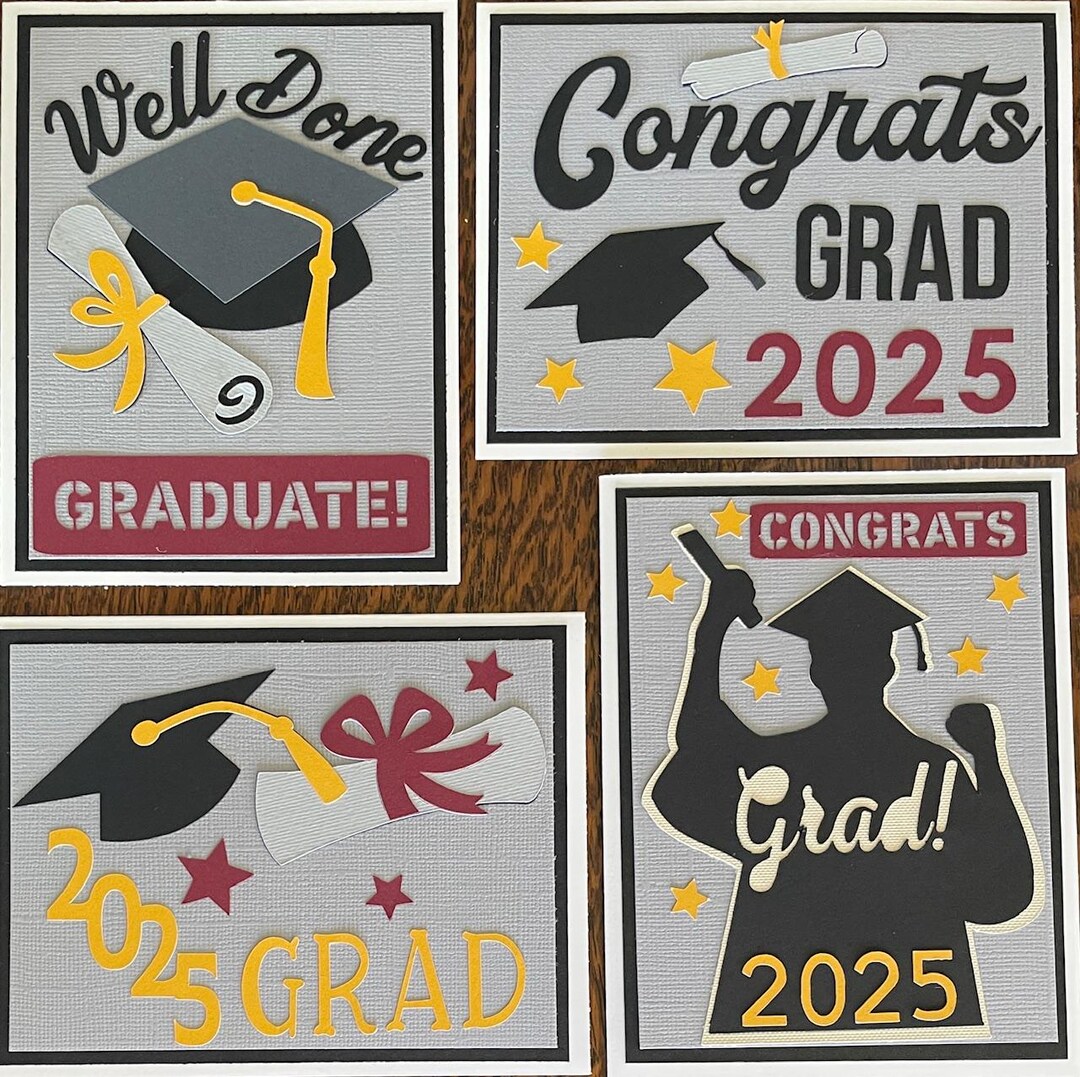DIY Handmade Graduation Card Kit: Set of 4 Graduation Cards, Graduate ...